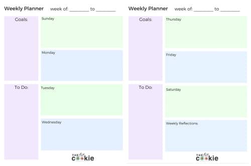 Free Printable Weekly Planner Pages • The Fit Cookie