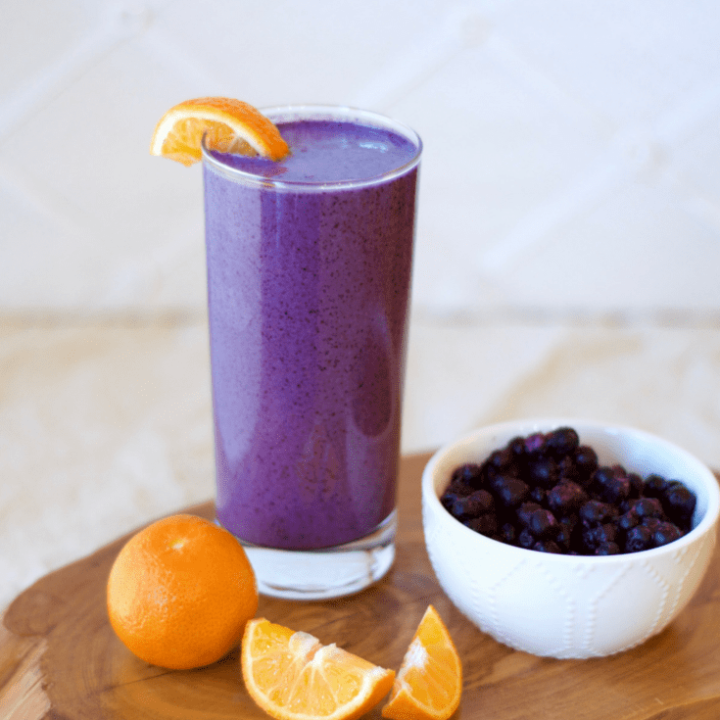 Creamy Blueberry Orange Smoothie • The Fit Cookie