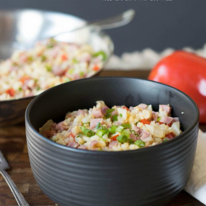 Simple Pork Fried Cauliflower Rice (Egg and Soy Free) • The Fit Cookie
