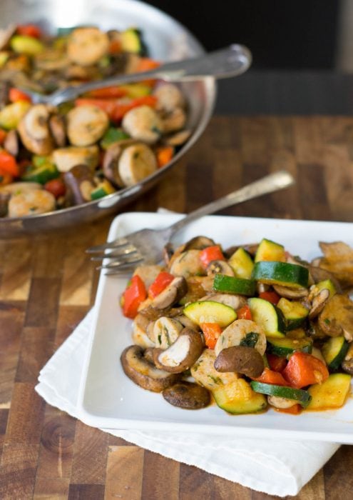 30-Minute Dinner: Easy Sausage and Vegetable Sauté • The Fit Cookie