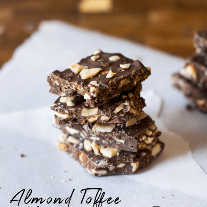 Almond Toffee Coffee Chocolate Bark (Vegan) • The Fit Cookie