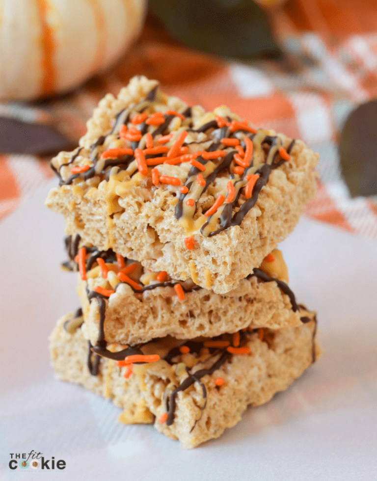 Pumpkin Spice Rice Crispy Treats (Dairy Free) • The Fit Cookie