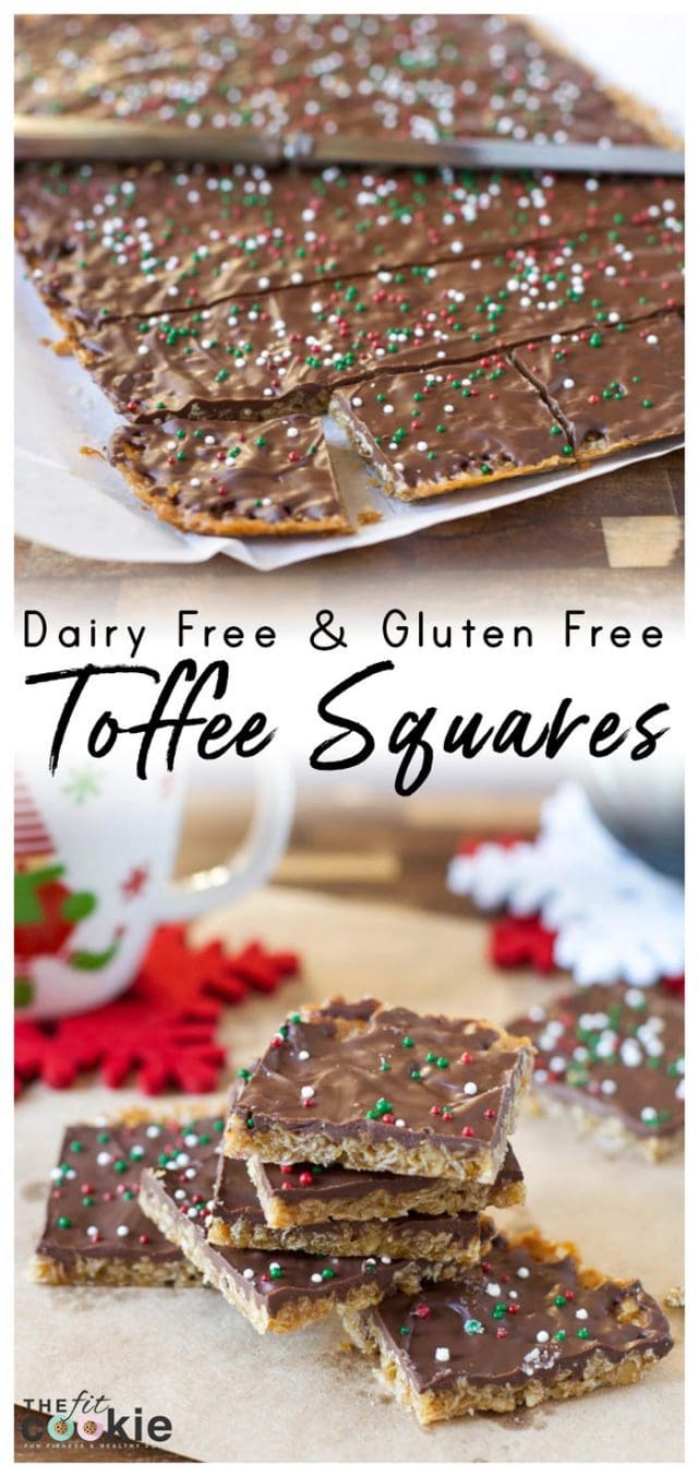 Gluten Free Holiday Toffee Squares (Dairy Free) • The Fit Cookie