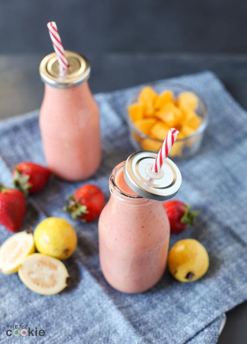 Paleo Strawberry Guava Smoothie (Vegan) • The Fit Cookie