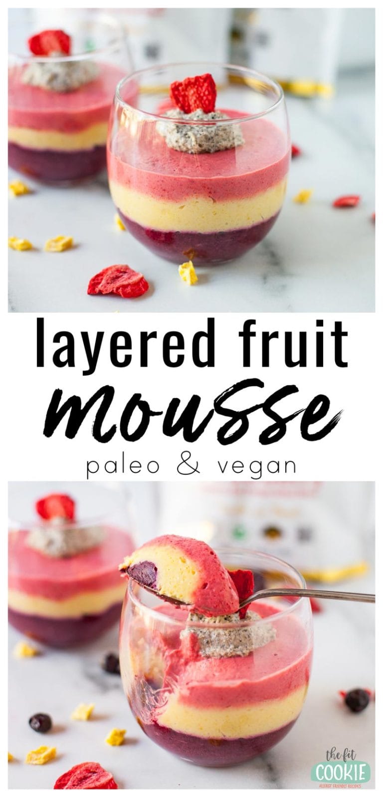 Paleo Layered Fruit Mousse (Vegan) • The Fit Cookie