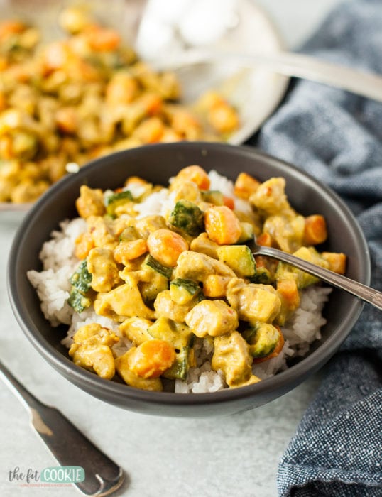 Dairy Free Creamy Chicken Curry (with Paleo Option) • The Fit Cookie