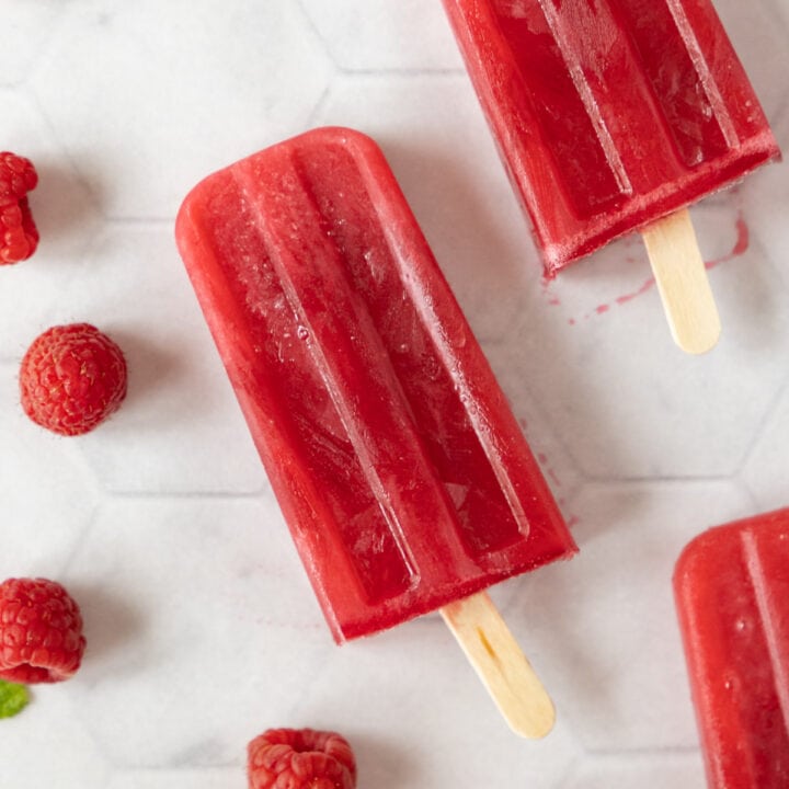 Fresh Raspberry Rhubarb Popsicles • The Fit Cookie
