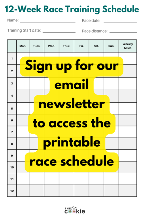12-Week Blank Printable Race Training Schedule • The Fit Cookie