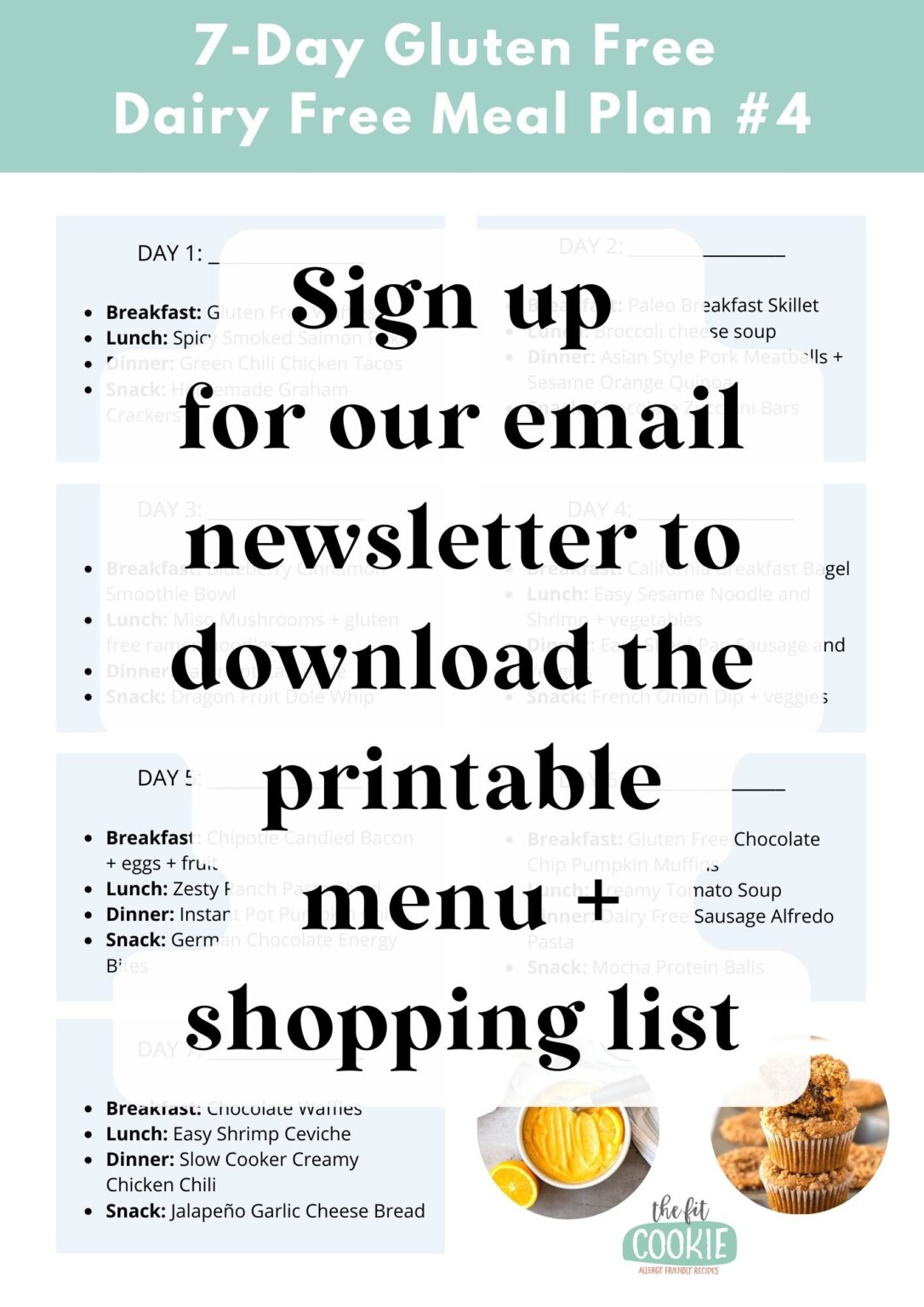1 Week Gluten Free Dairy Free Meal Plan #4 • The Fit Cookie
