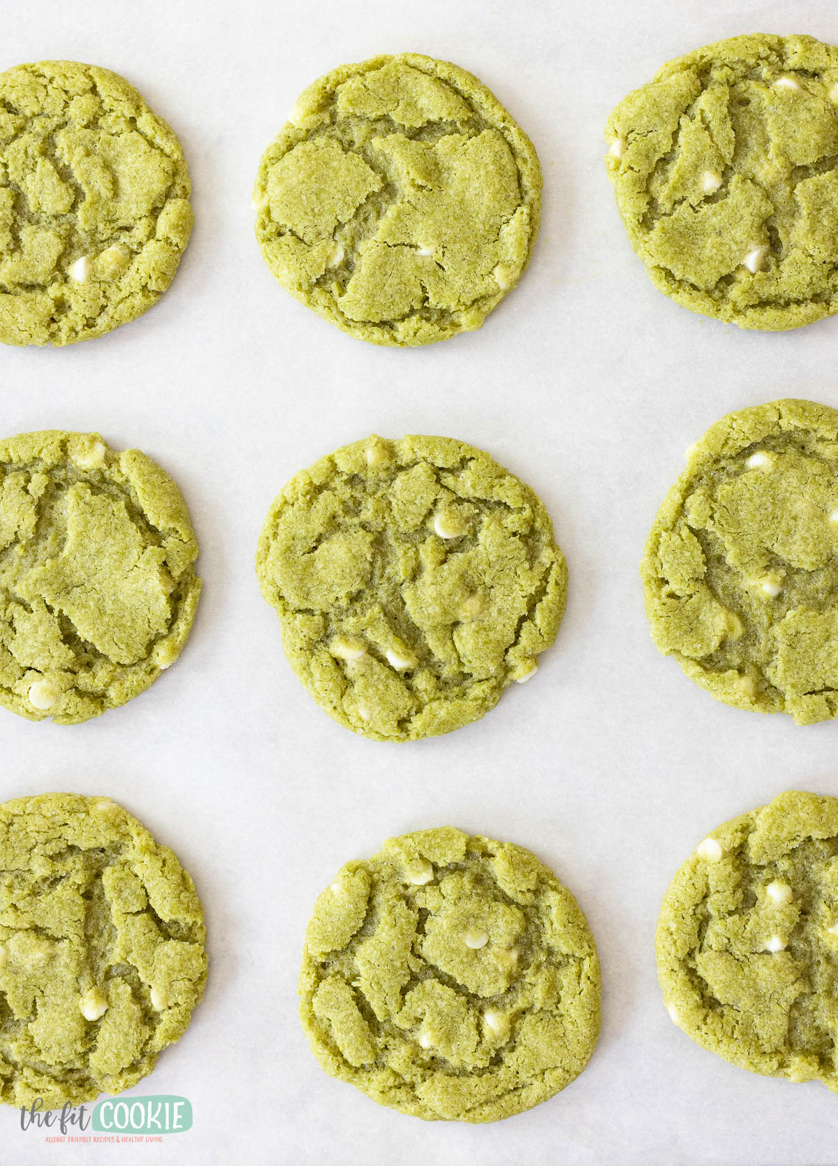 Gluten Free White Chocolate Matcha Cookies (Vegan) • The Fit Cookie