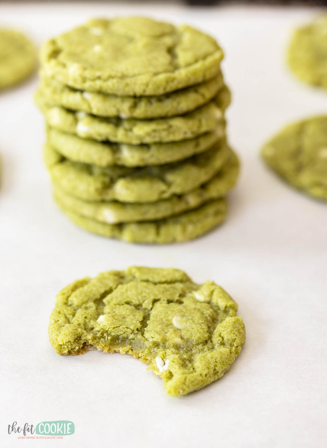 Gluten Free White Chocolate Matcha Cookies (Vegan) • The Fit Cookie