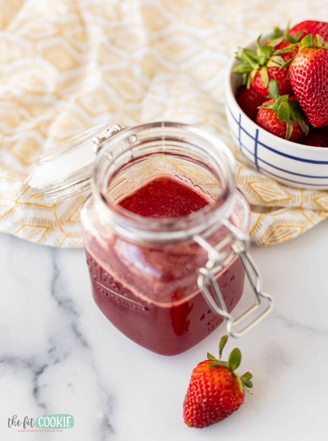 Easy Homemade Strawberry Simple Syrup • The Fit Cookie