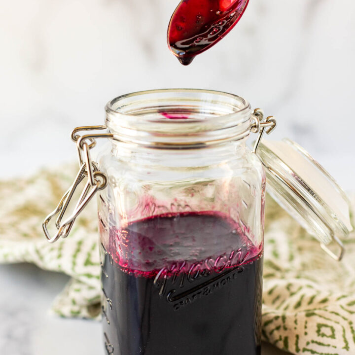Easy Homemade Blueberry Simple Syrup • The Fit Cookie