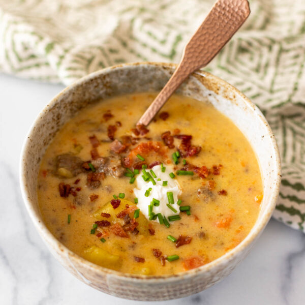 Dairy Free Instant Pot Cheeseburger Soup • The Fit Cookie